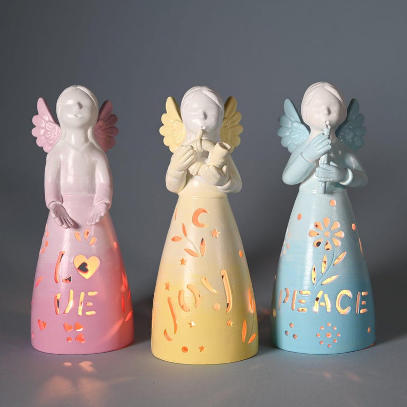 Angel of Peace Ceramic Luminary - Etsy