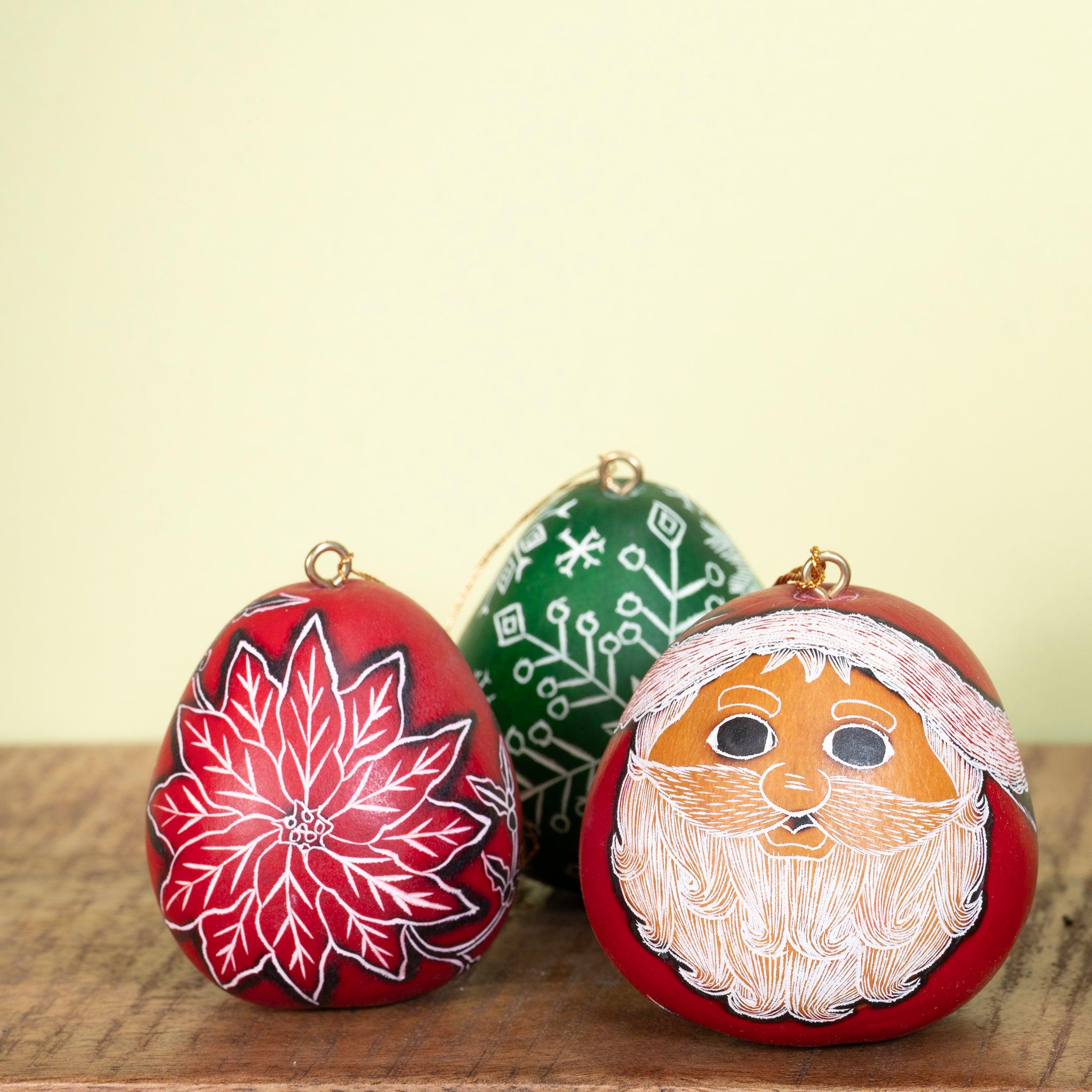 Santa Smile - Mini Gourd Ornament - Etsy