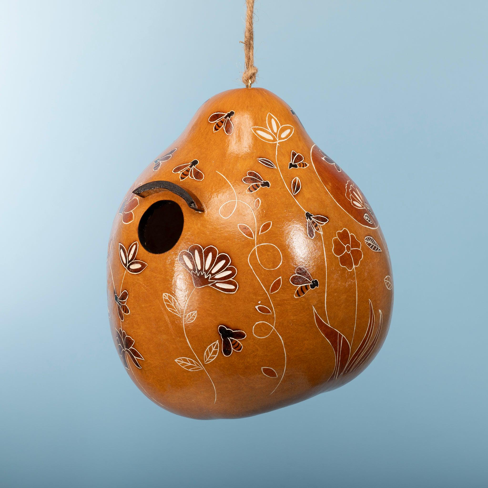 Bee & Wild Flowers - Gourd Birdhouse - Etsy