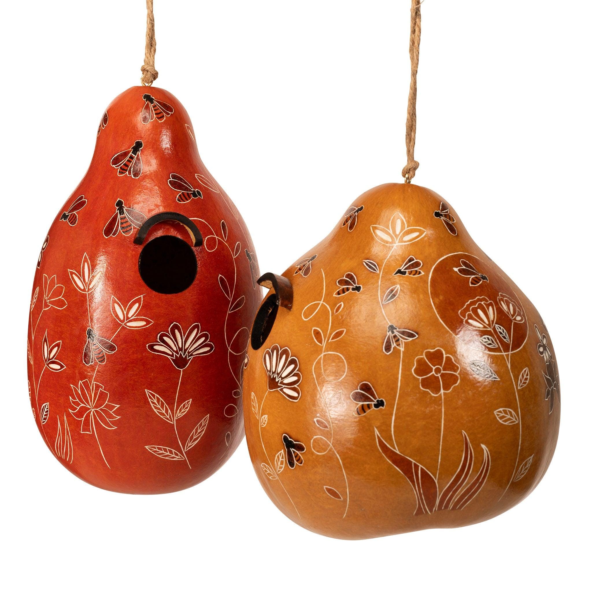 Bee & Wild Flowers - Gourd Birdhouse - Etsy