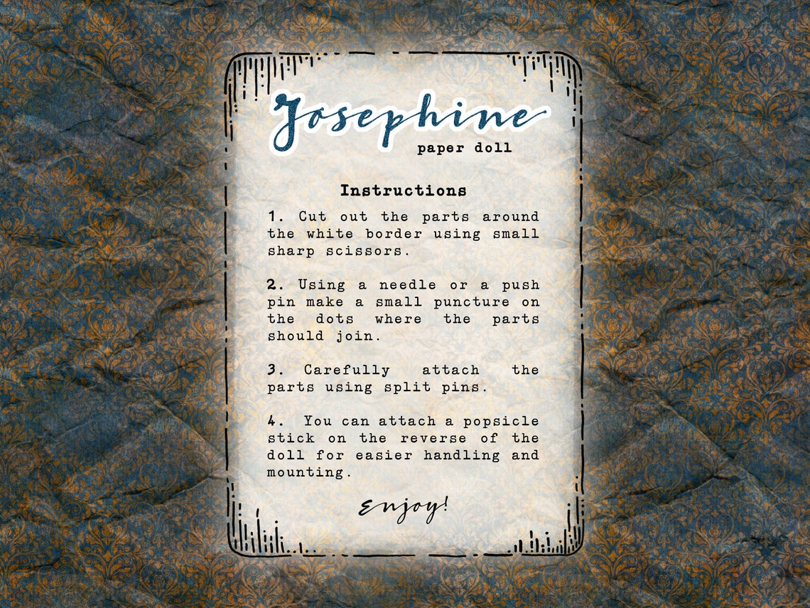 Josephine Doll Download, Paper Doll Download, Paper Doll Printable ...