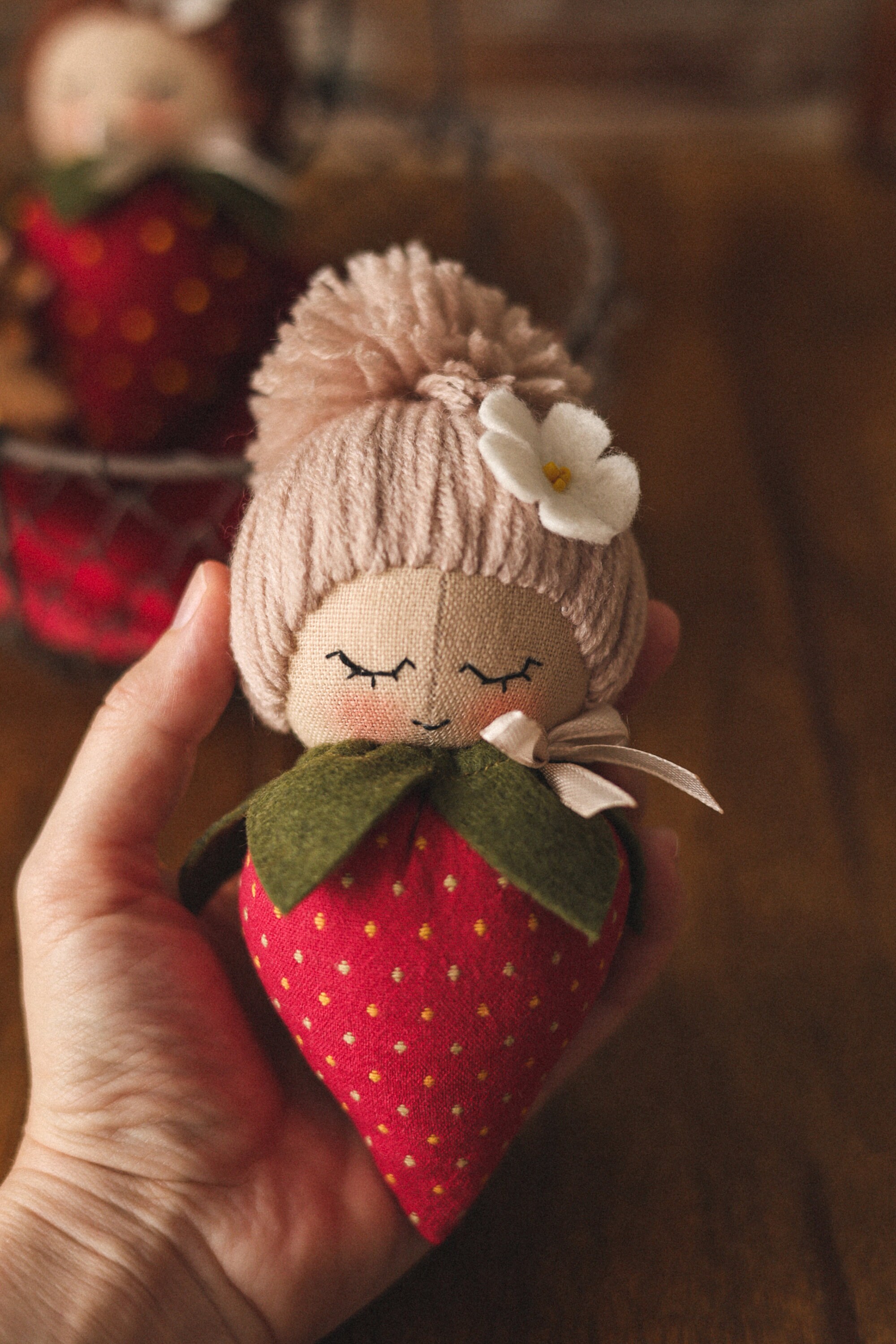 Strawberry Doll Sewing Pattern and Tutorial, Strawberry Toy Pattern ...