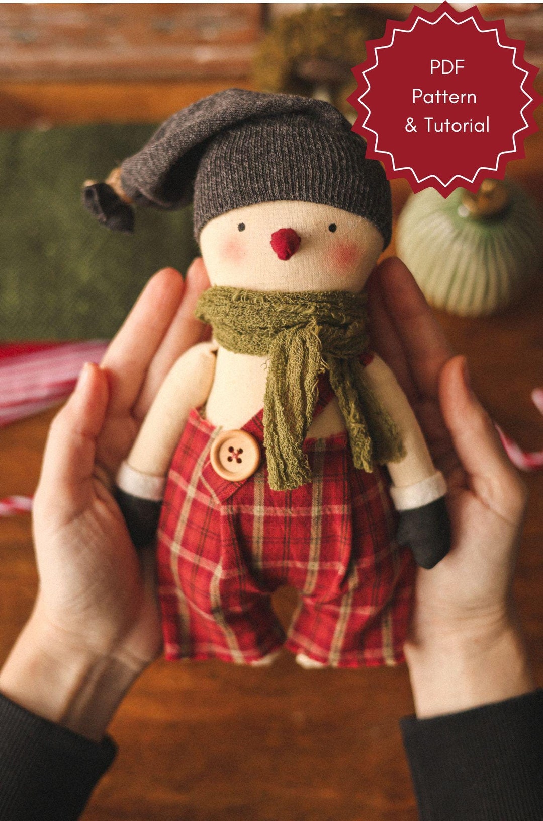 Snowman Sewing Pattern and Tutorial, Christmas Pattern, Handmade ...