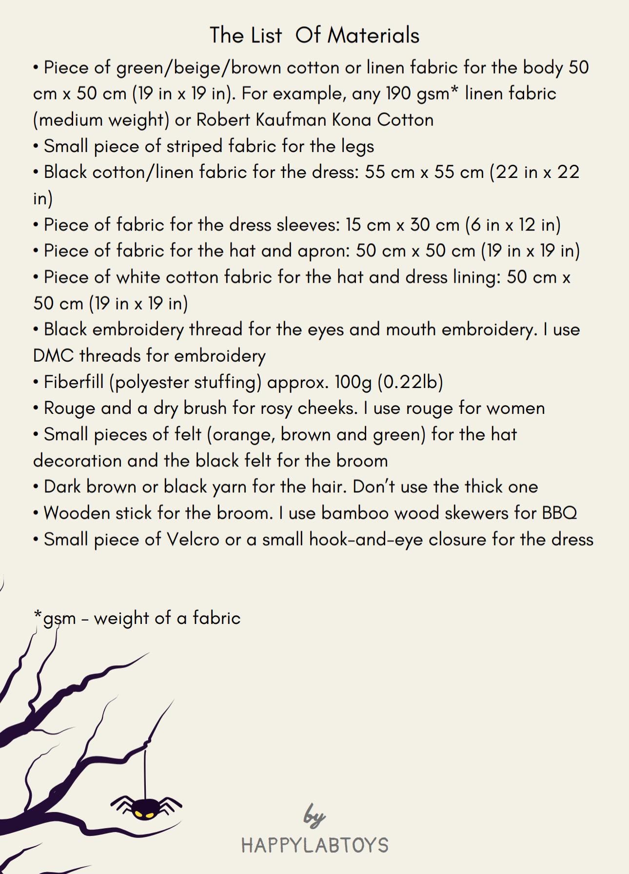 Witch Doll Pattern and Sewing Tutorial, Witch Doll Sewing Pattern ...