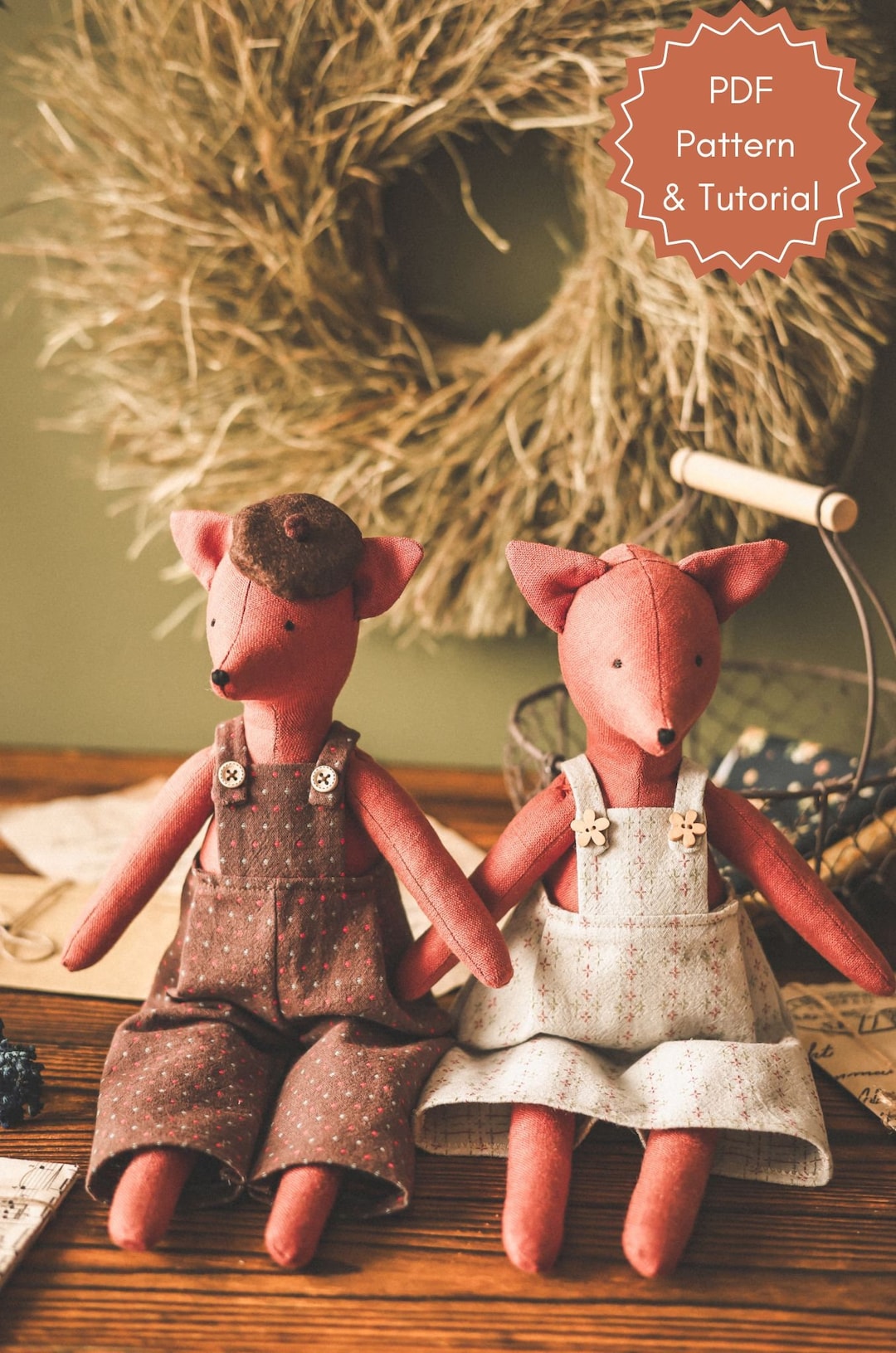 Fox Sewing Pattern and Tutorial, Easy Fox Sewing Pattern, Fox Toy ...