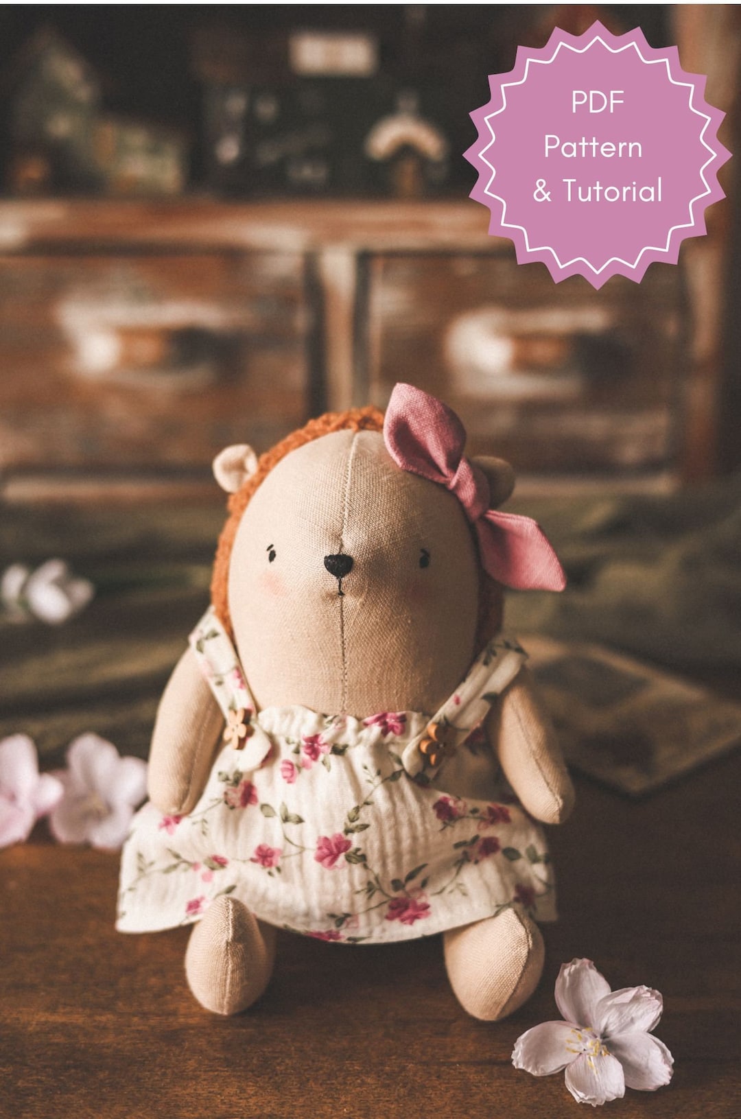 Stuffed Hedgehog Sewing Pattern and Tutorial, Hedgehog Pattern PDF ...