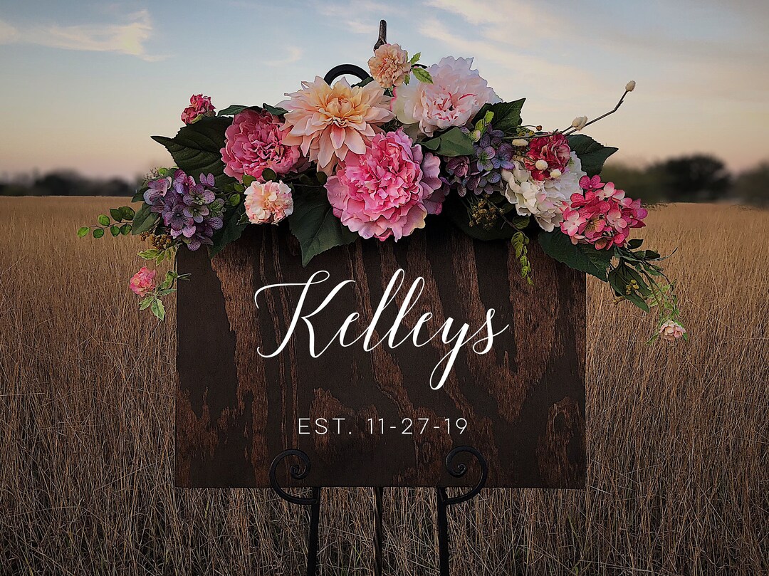 Welcome Name EST Custom Wood Sign Personalized for Weddings Receptions ...