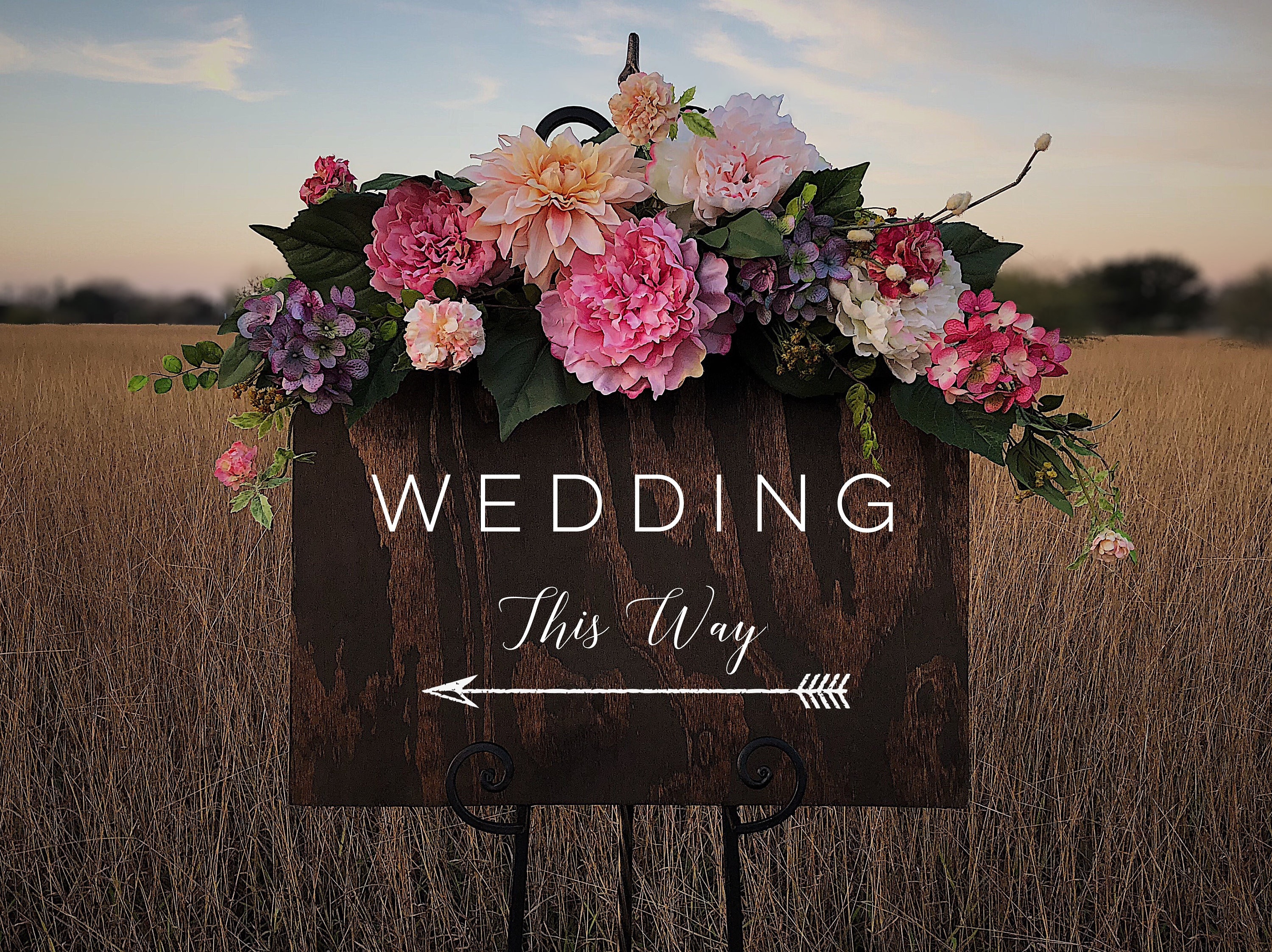 Wedding This Way - Custom Wood Sign Personalized for Weddings ...