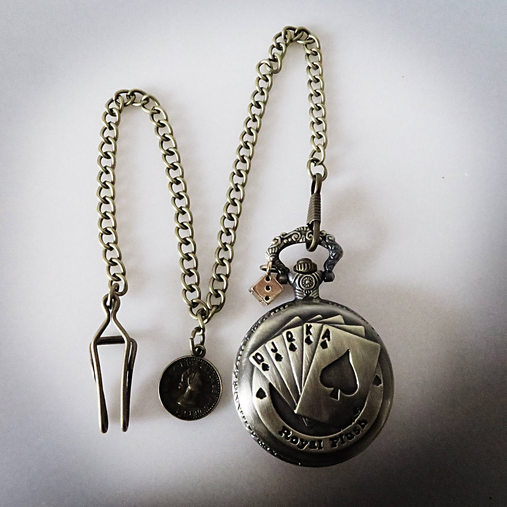 Gambler's Bronze Plated Pocket Watch With Poker Royal - Etsy UK