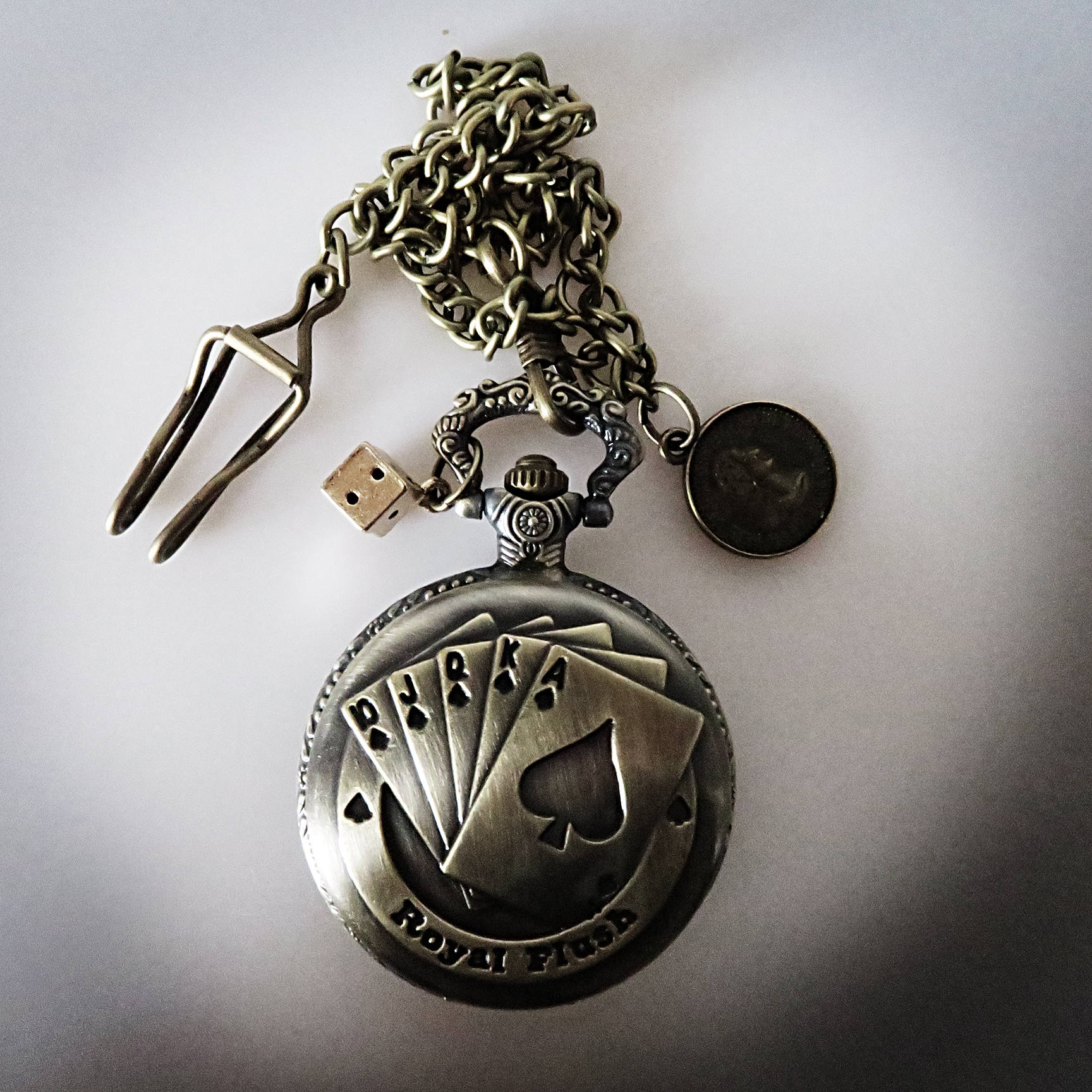 Gambler's Bronze Plated Pocket Watch With Poker Royal - Etsy UK