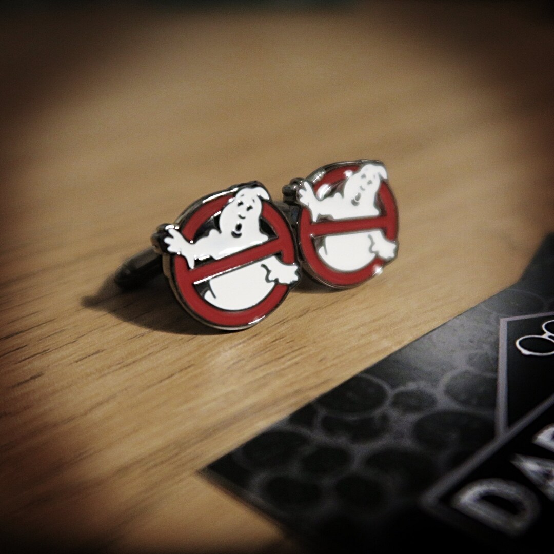 Ghostbusters Men's Gun Metal Grey Plated Cufflinks With "no Ghost" Logo ...