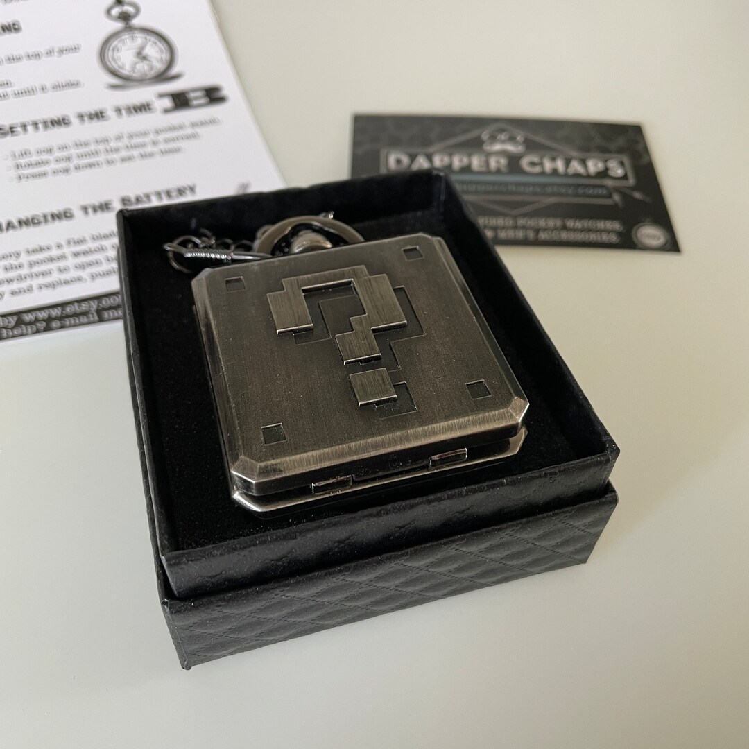 Super Mario Bros Power up Block Bronze Plated Working Quartz Pocket ...