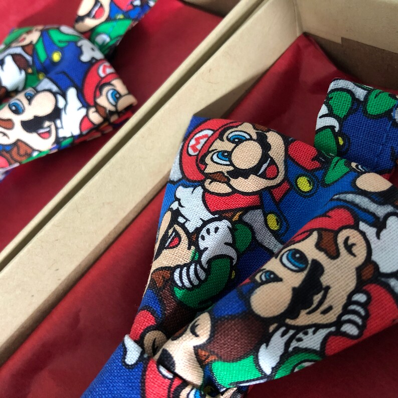 Mario and Luigi Nintendo Inspired Men's Bow-tie (pre-tied) Feat. Super ...