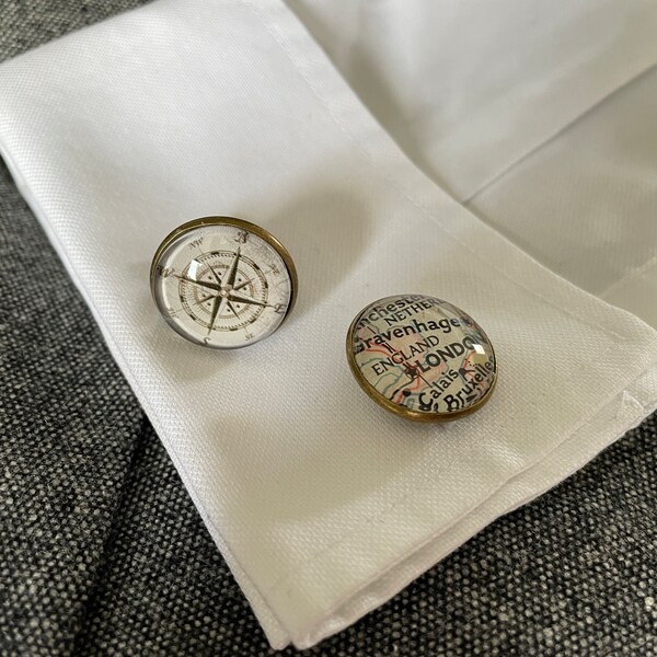 Compass Cufflinks - Etsy UK