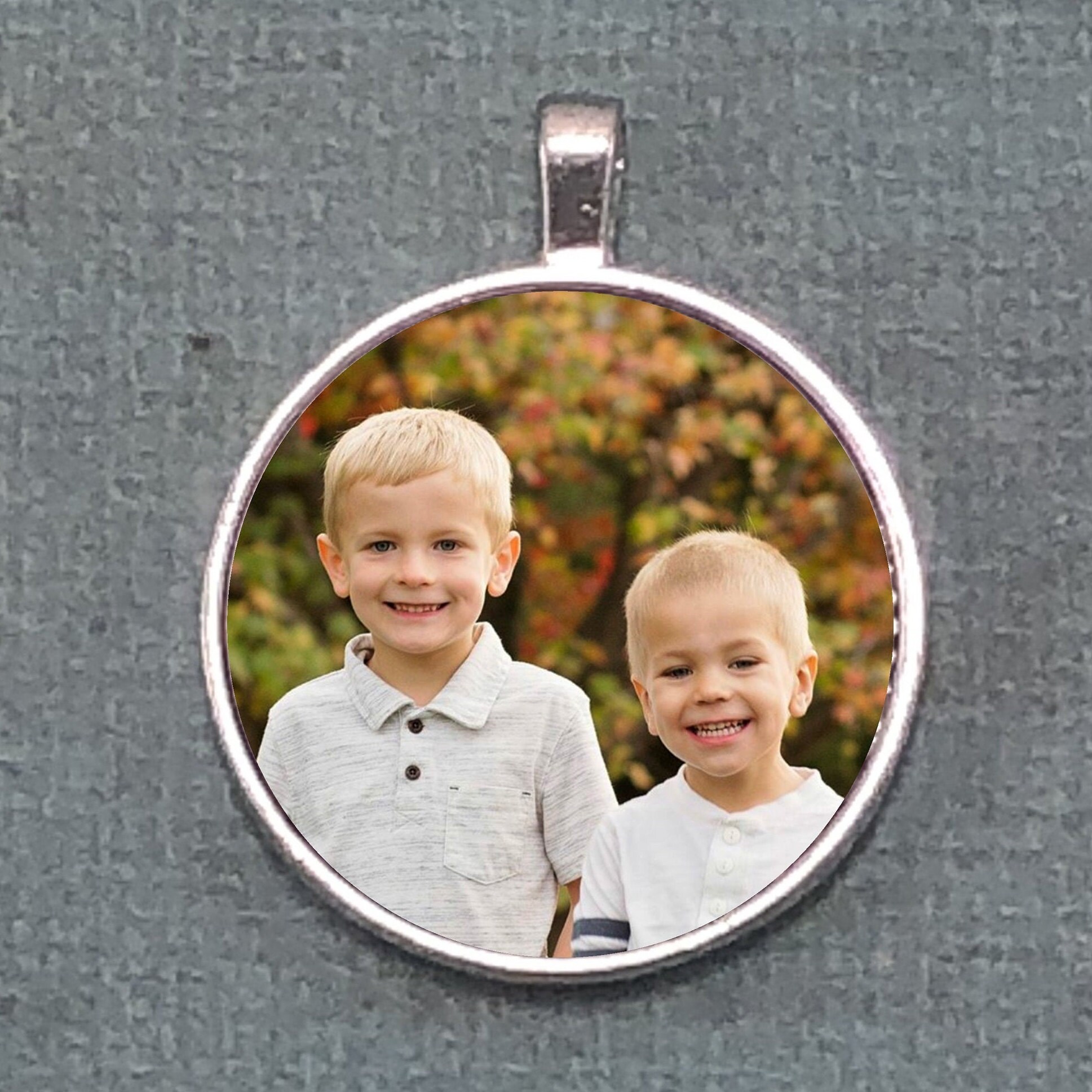 Personalized Photo Pendant Necklace: Custom Silver Plated Charm ...