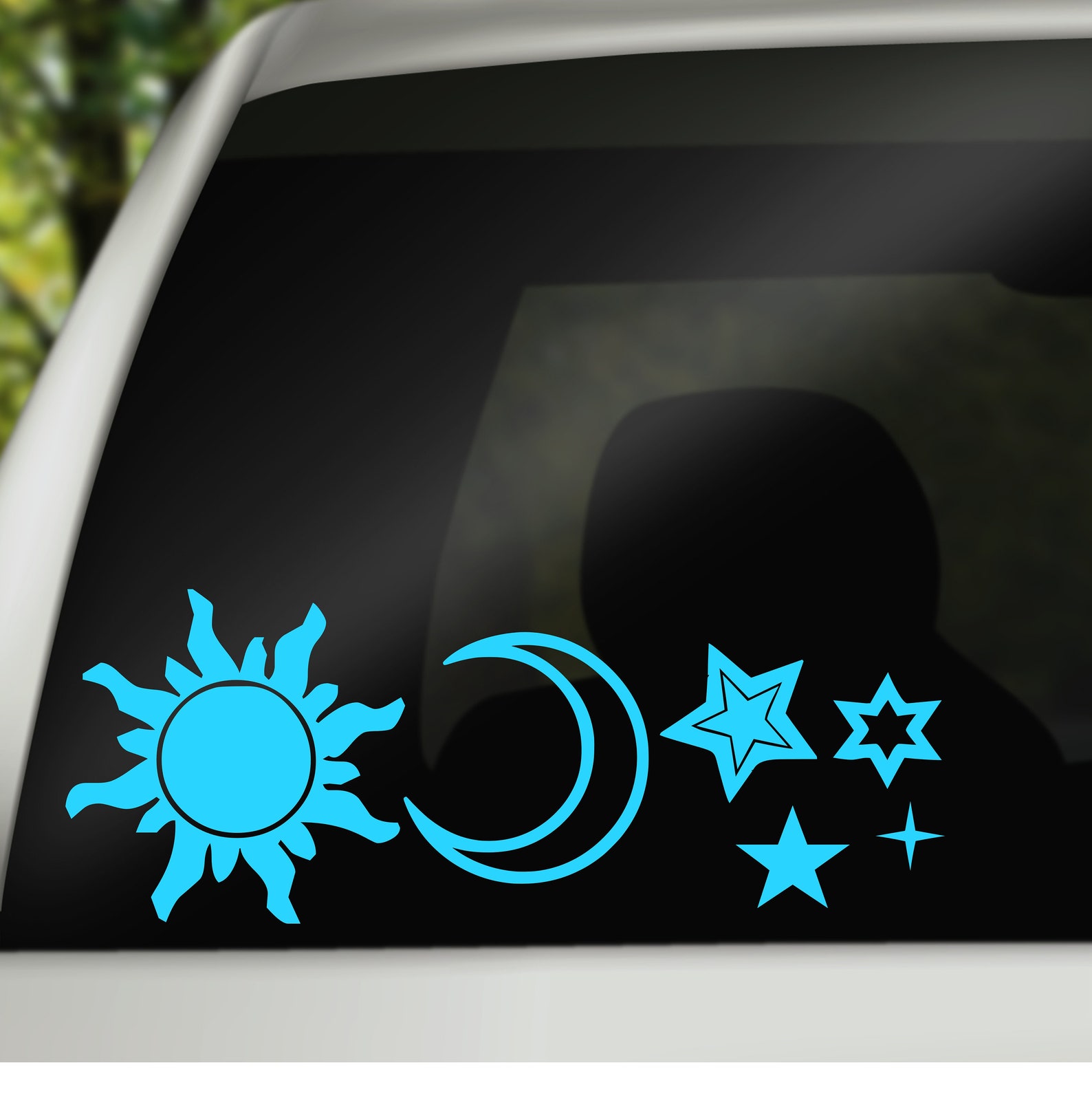 Celestial Family Car Window Decals Sun Moon & Stars Sun - Etsy
