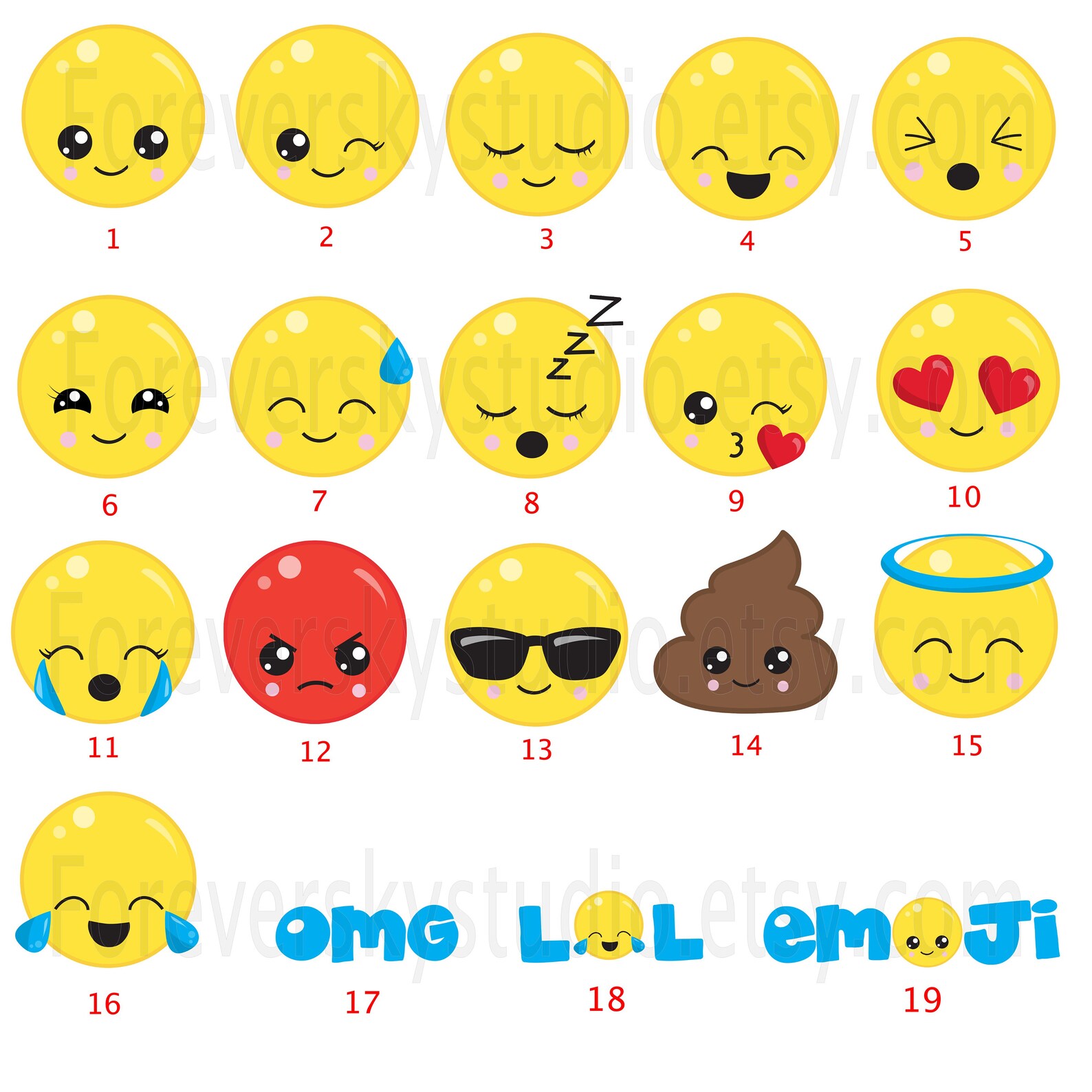 Emoji wall decals fabric wall decals kids wall decals | Etsy