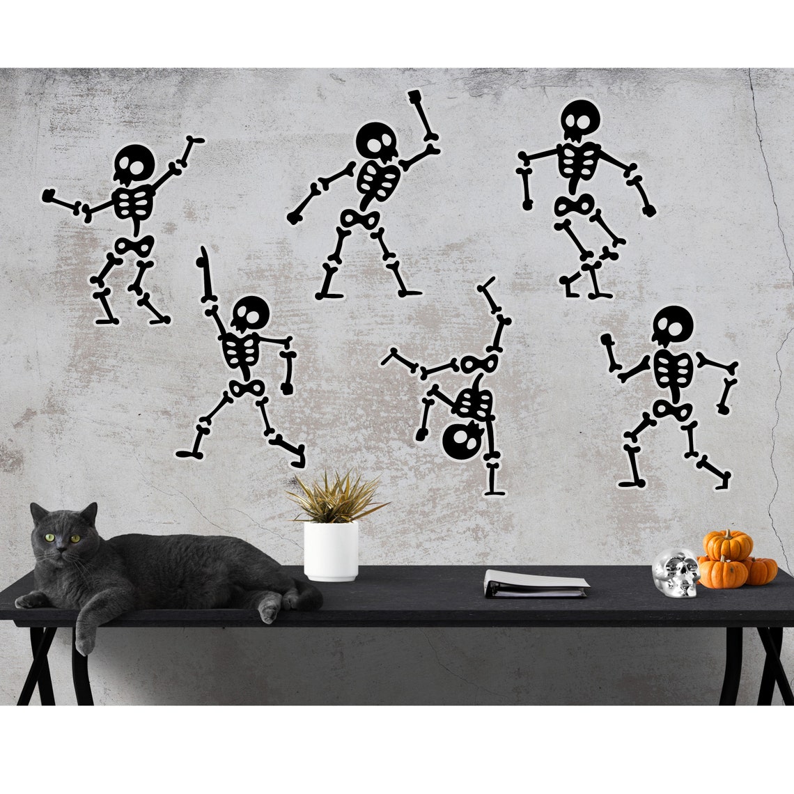 Halloween Wall Decal Dancing Skeletons Skeleton Wall Decor - Etsy