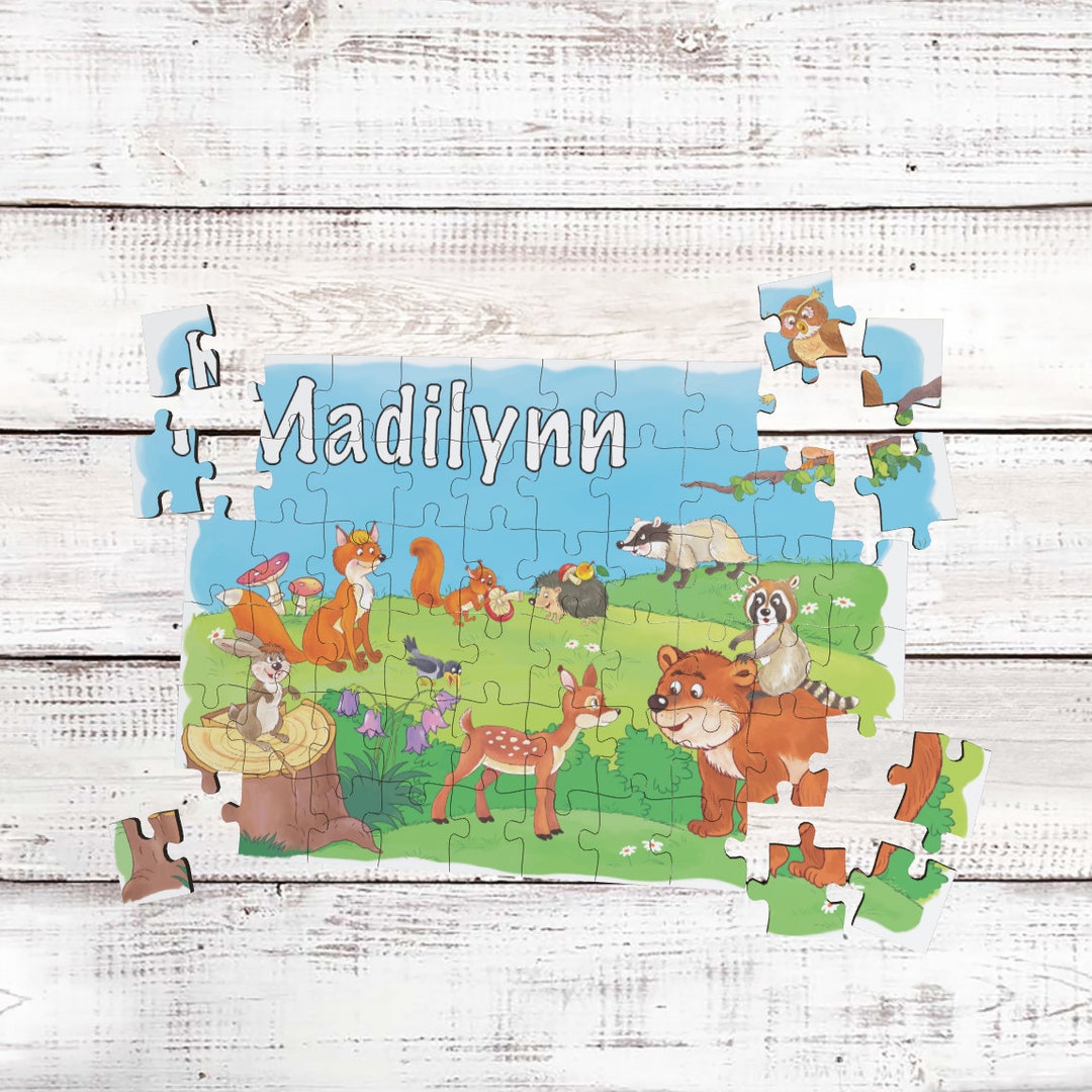 Forest Animal Puzzle, Learning Games, Personalized Puzzle, Custom ...