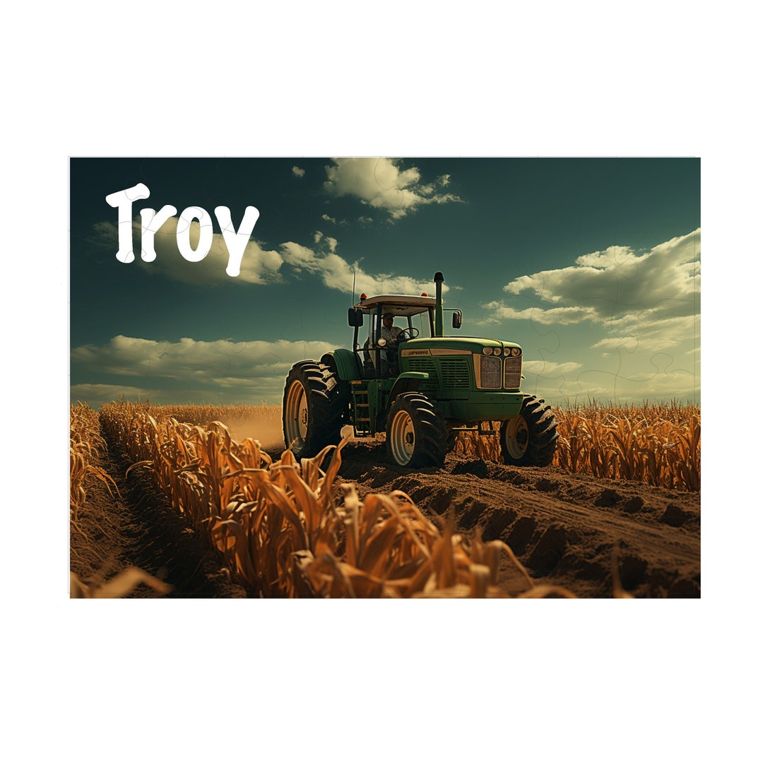 Personalized Puzzle, Kids Puzzles, Farm Tractor, Educational, Learning ...
