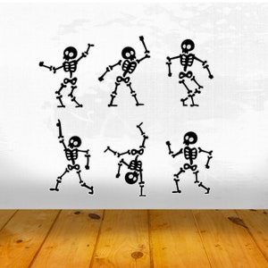 Halloween Wall Decal, Dancing Skeletons, Skeleton Wall Decor, Halloween Decor, Kids Wall ...