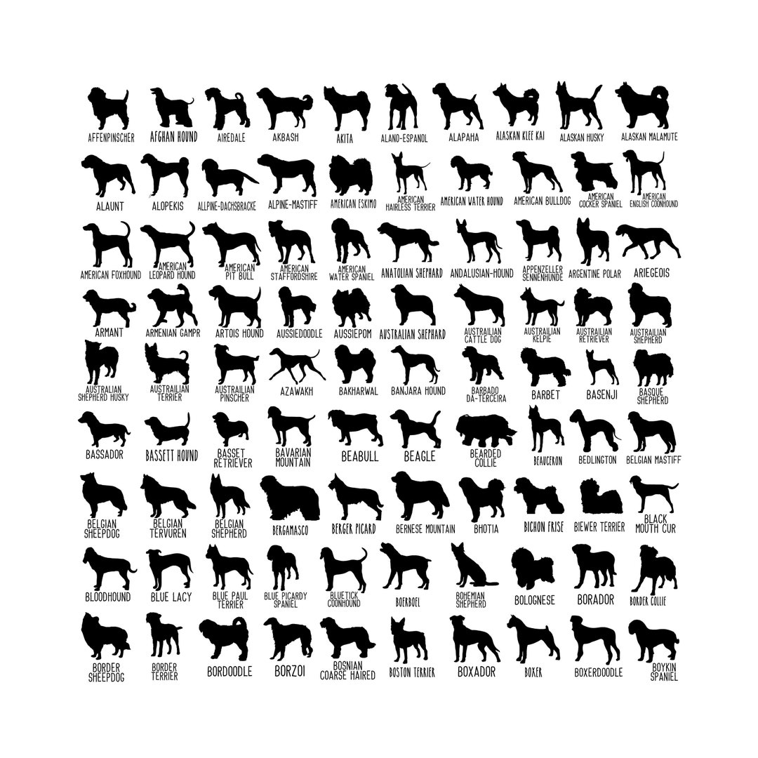 Dog Breed Silhouette Decal: Car Window, Laptop, Drinkware Stickers - Etsy