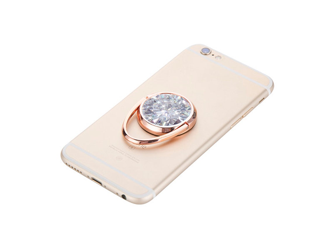 Monogram Diamond Rose Gold Phone Grip Cell Phone Holder | Etsy