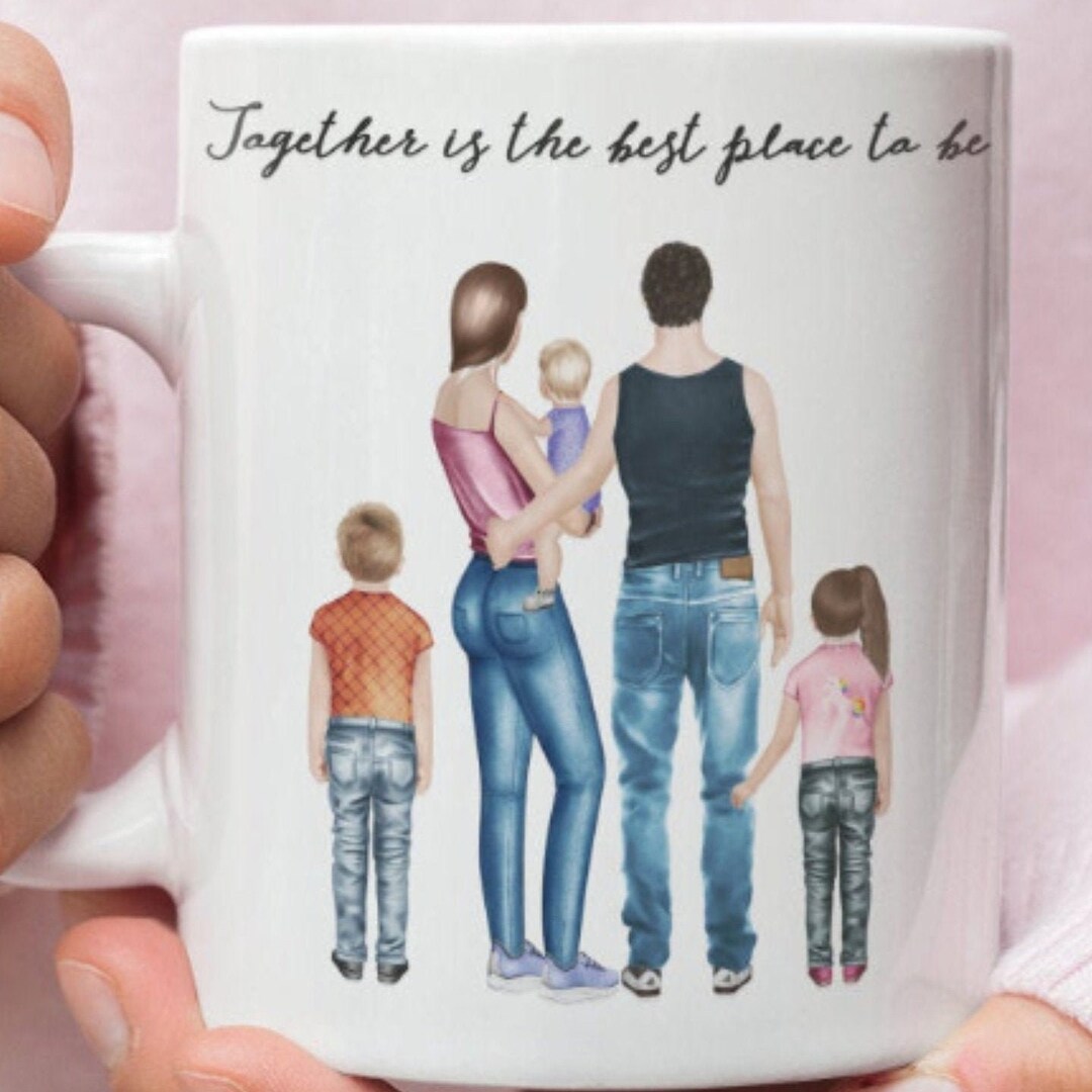Personalized Family Mug: Custom Portrait Coffee Cup, Family Gift - Etsy