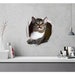 3D Wall Decal Cat in Hole Decal Funny Wall Sticker Kids - Etsy
