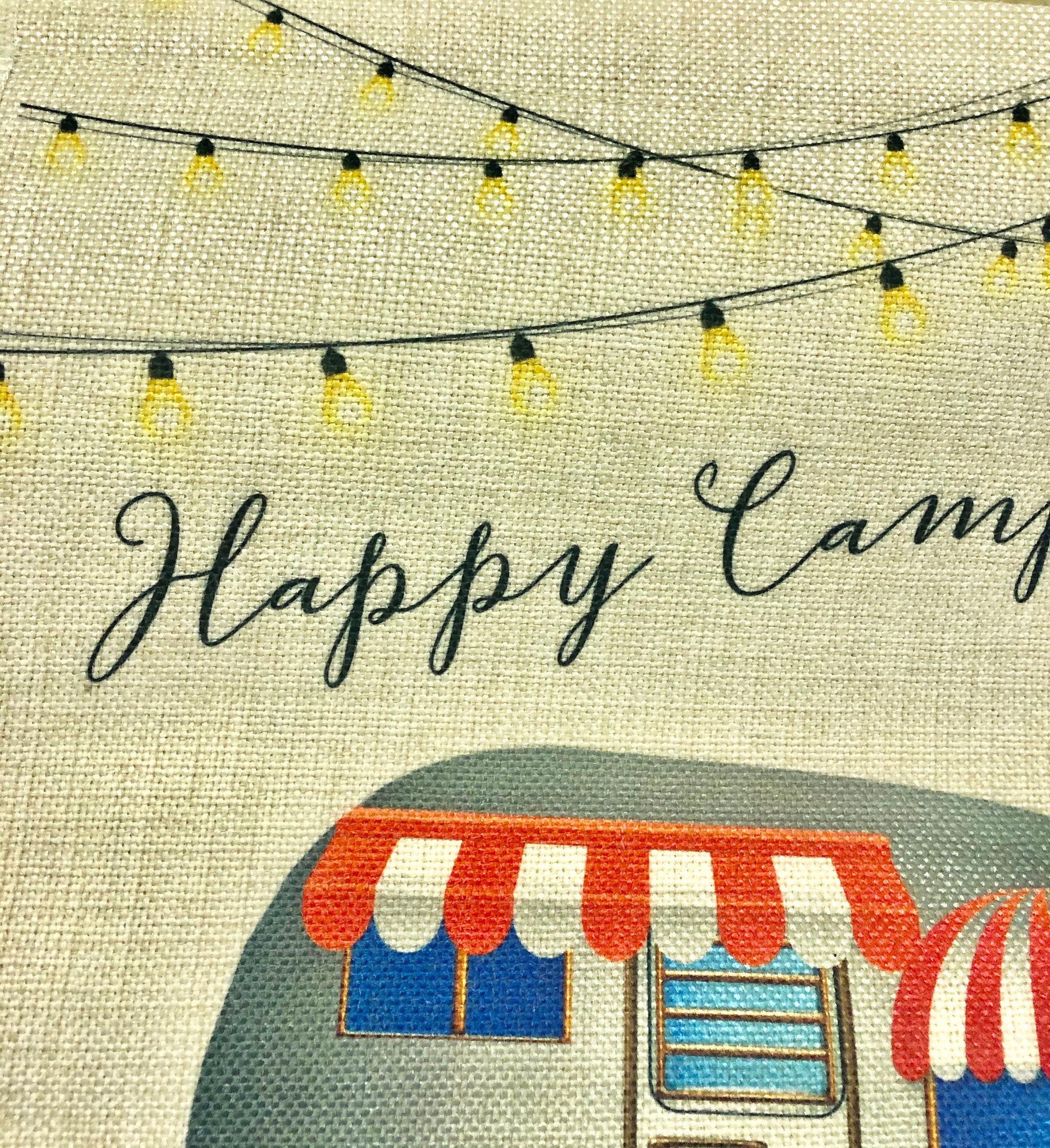 Happy Camper Flag Burlap Garden Flag Personalized Flag | Etsy