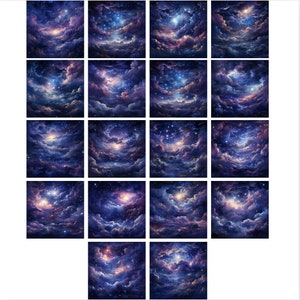 Galaxy Stars Digital Paper, Space Background, Watercolor Galaxy, Cosmic ...