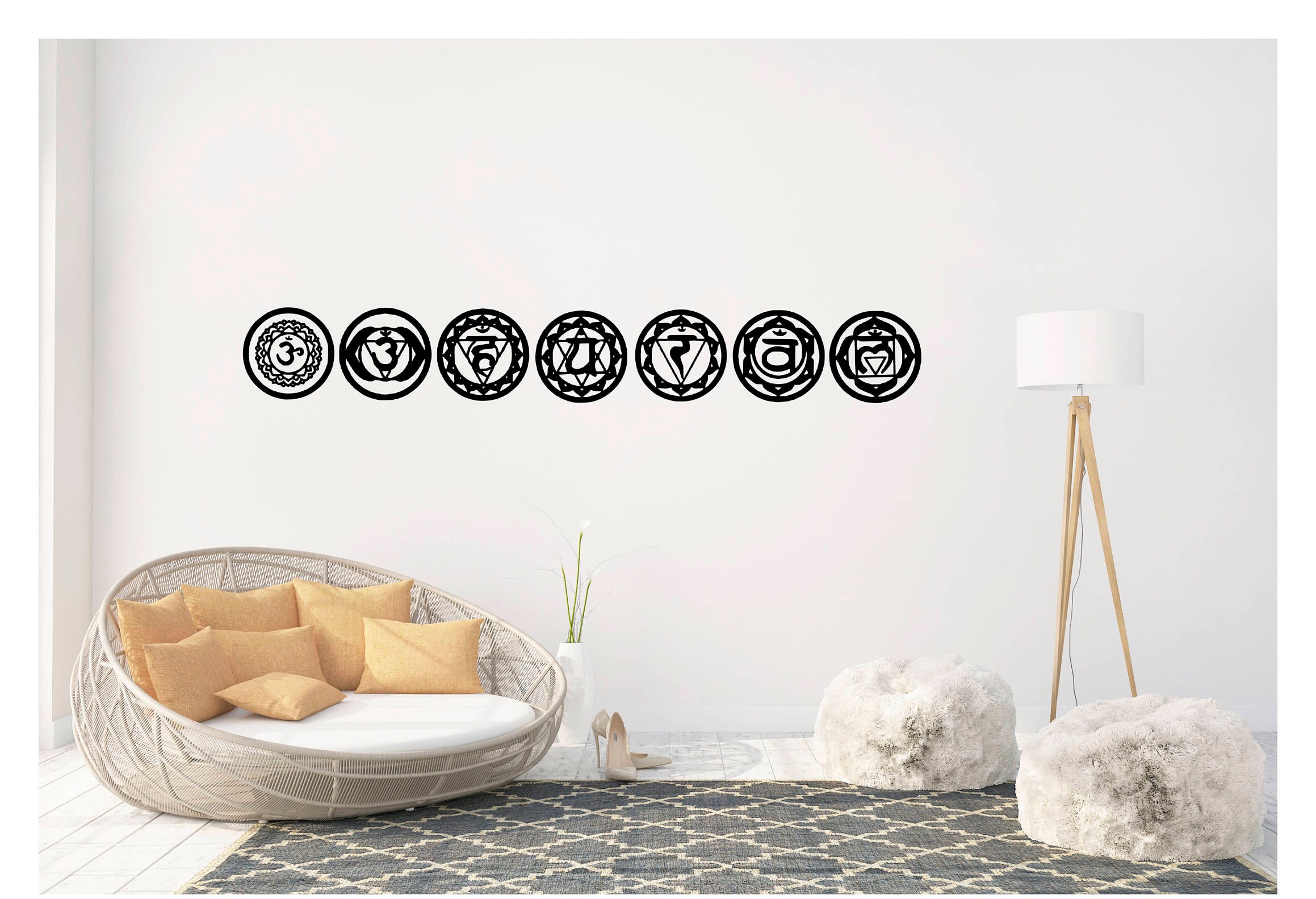 Chakra Symbol Decals Chakra Stickers Fabric Wall Decals - Etsy