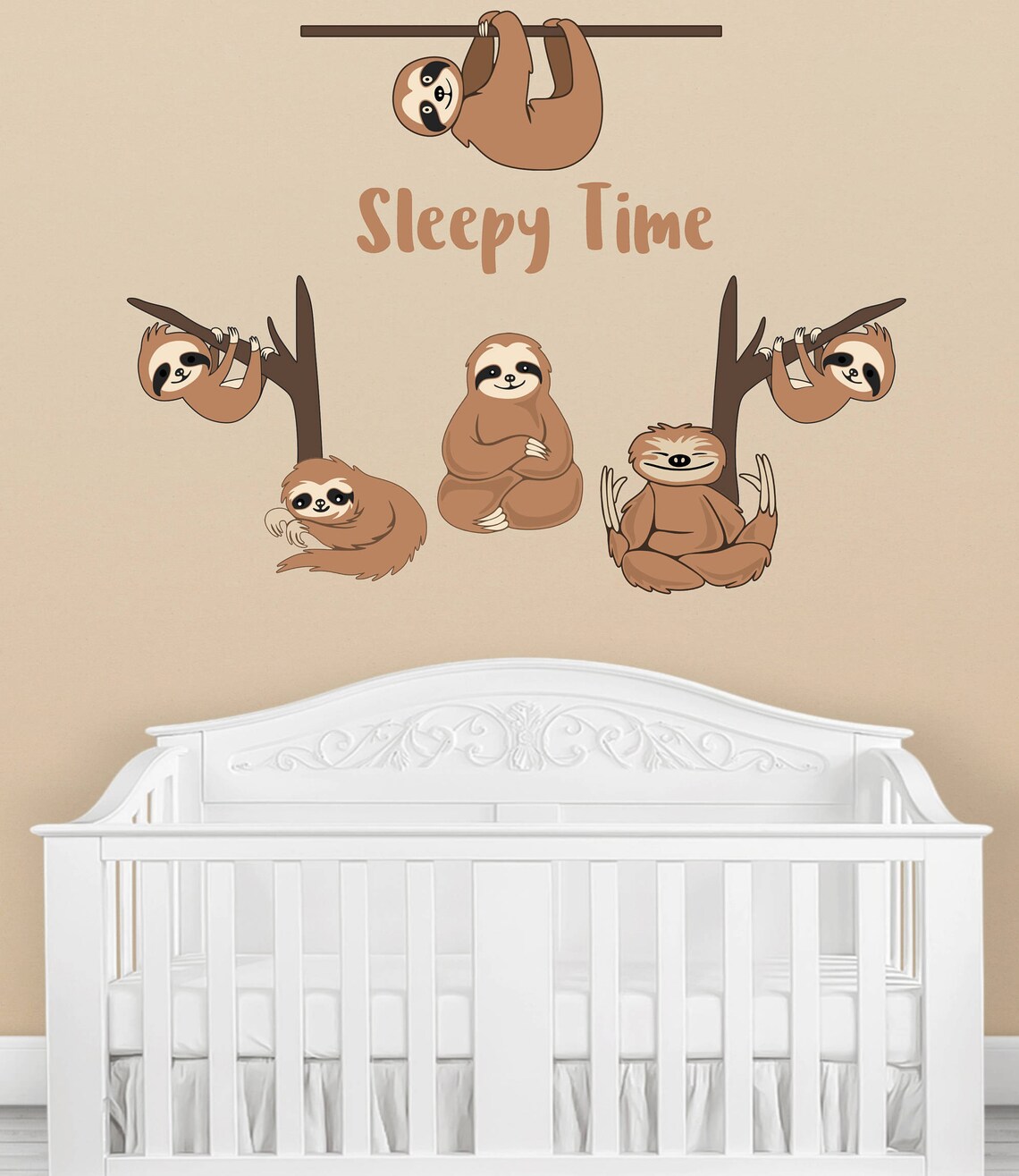 Nursery Sloth Wall Decals Sloth Fabric Wall Decals Baby Wall - Etsy Canada