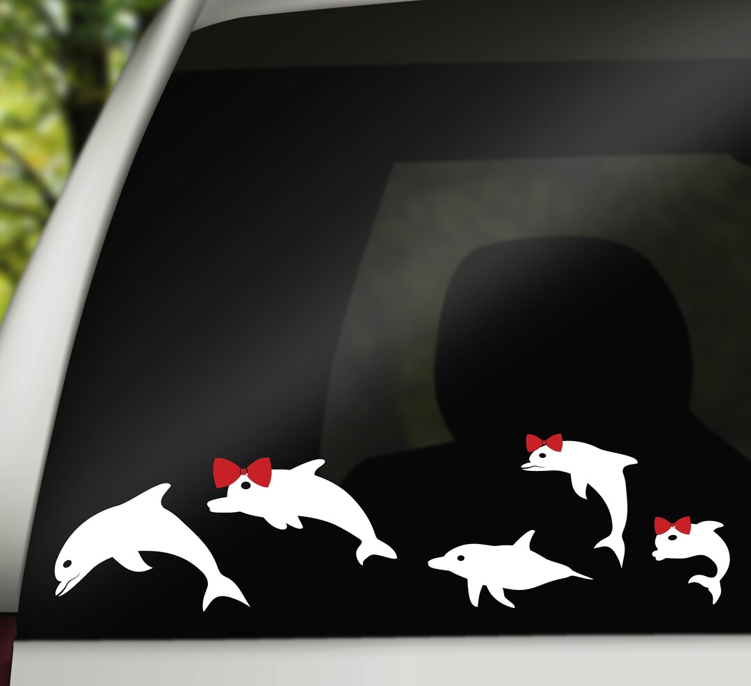 Dolphin Family Decal, Car Window Family, Car Decals, Window Stickers ...