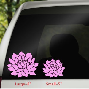 Lotus Flower Car Decal: Vinyl Sticker for Window, Bumper, Water Bottle ...