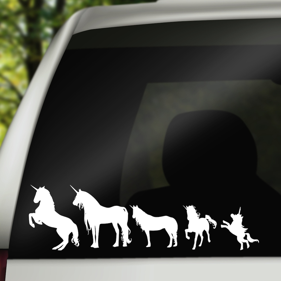 Unicorn Family, Car Window Decal, Car Family Decals, Car Accessories ...