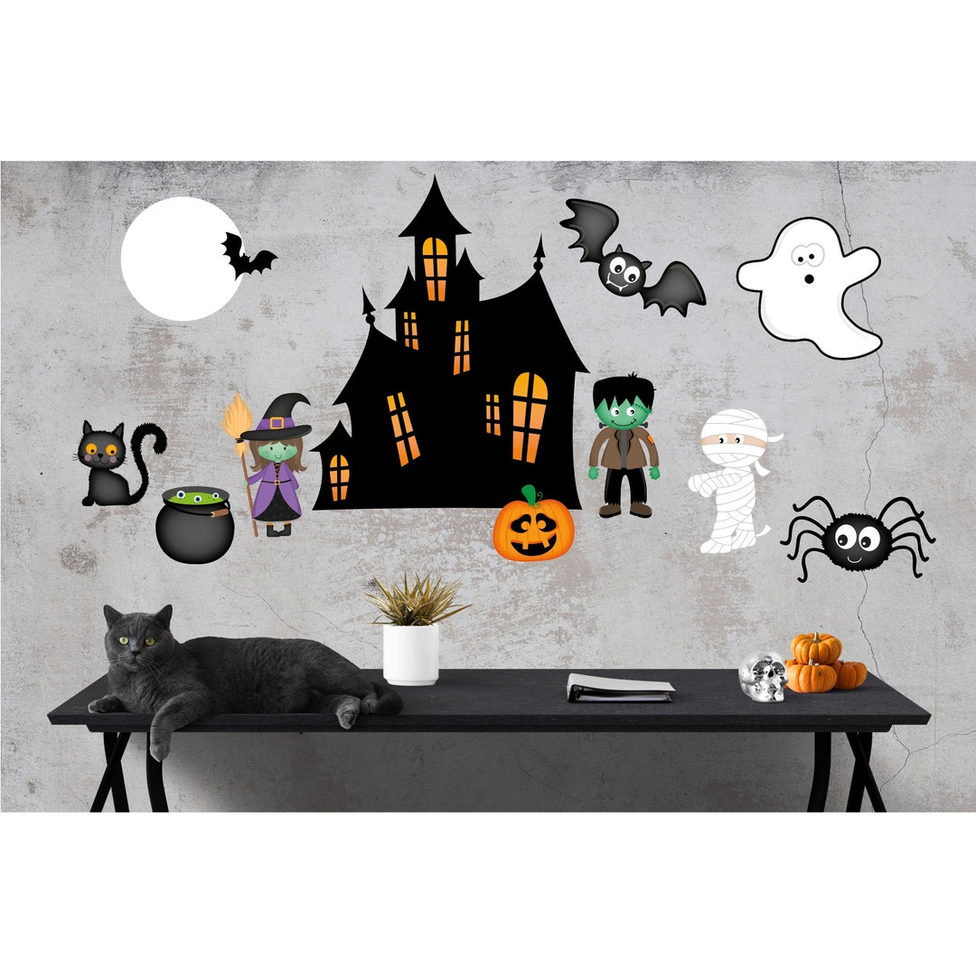 Halloween Wall Decal, Halloween Decor, Kids Wall Stickers, Spooky Wall ...