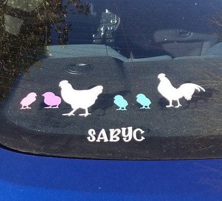 Chicken Family Car Window Vinyl Decals Farm Family Stickers - Etsy