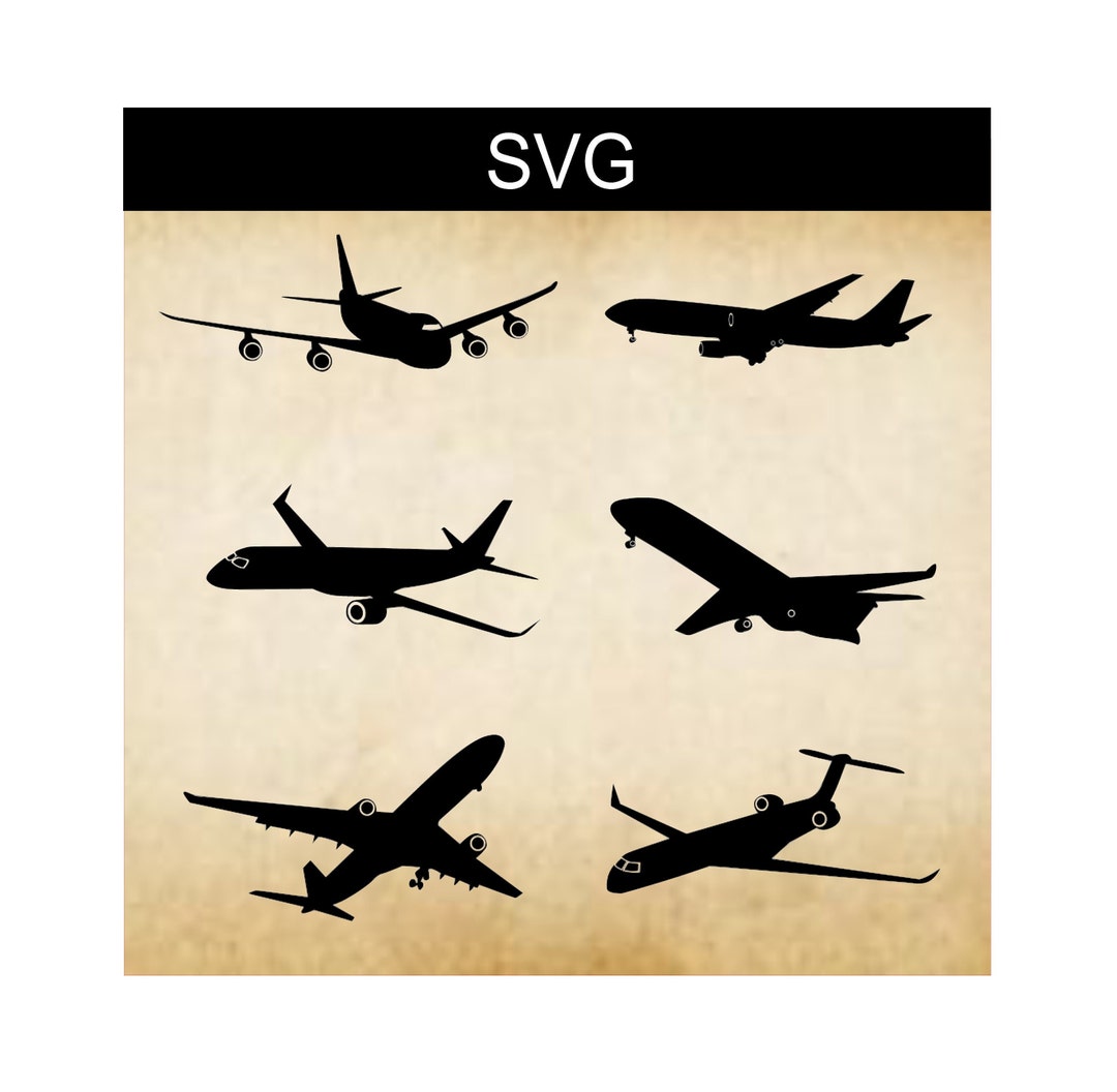 SVG Airplane Bundle, Airplane Silhouettes, Digital Clip Art, Digital ...