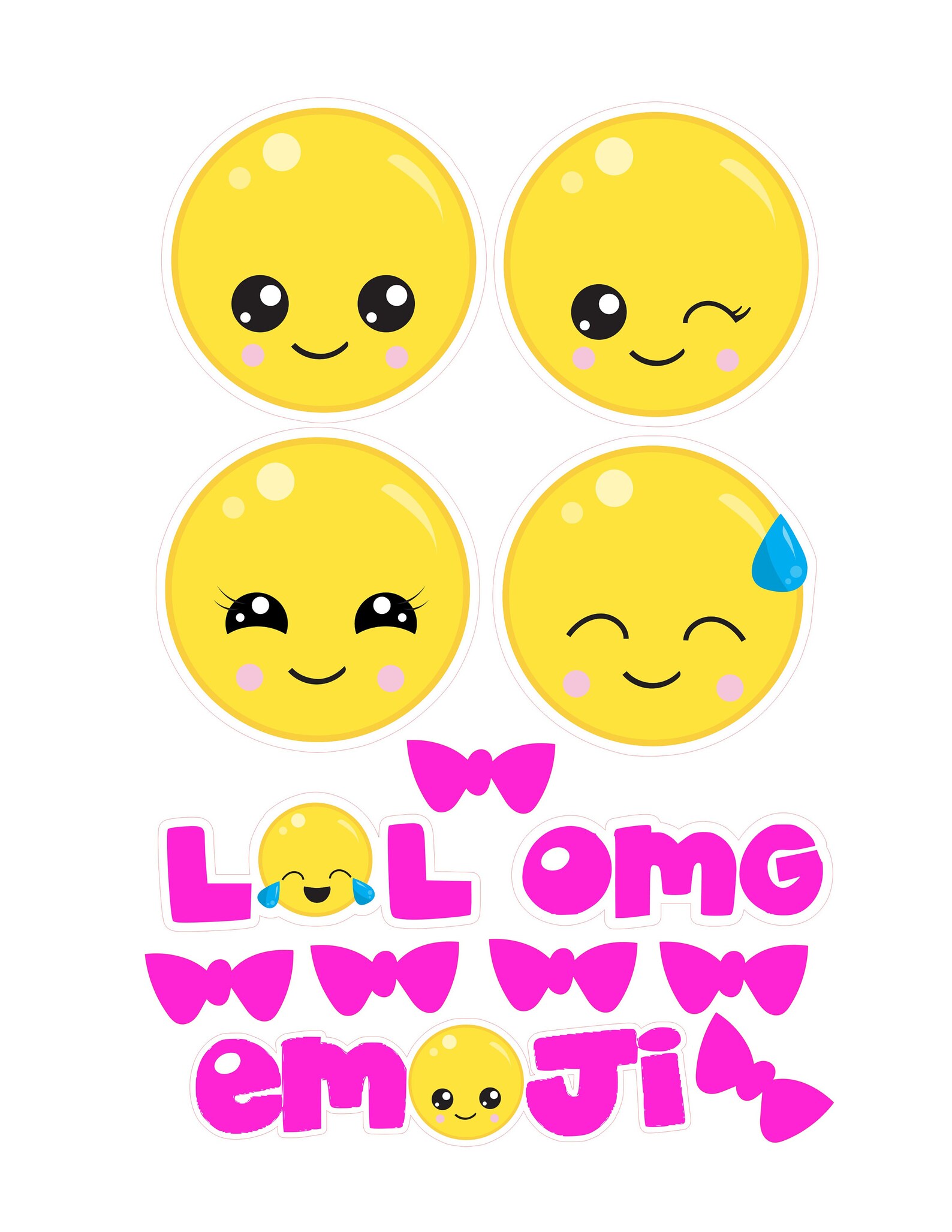 Emoji wall decals fabric wall decals kids wall decals | Etsy