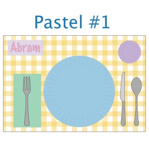 Personalized Placemats for Kids, Learn to Set Table, Childrens Placemat ...