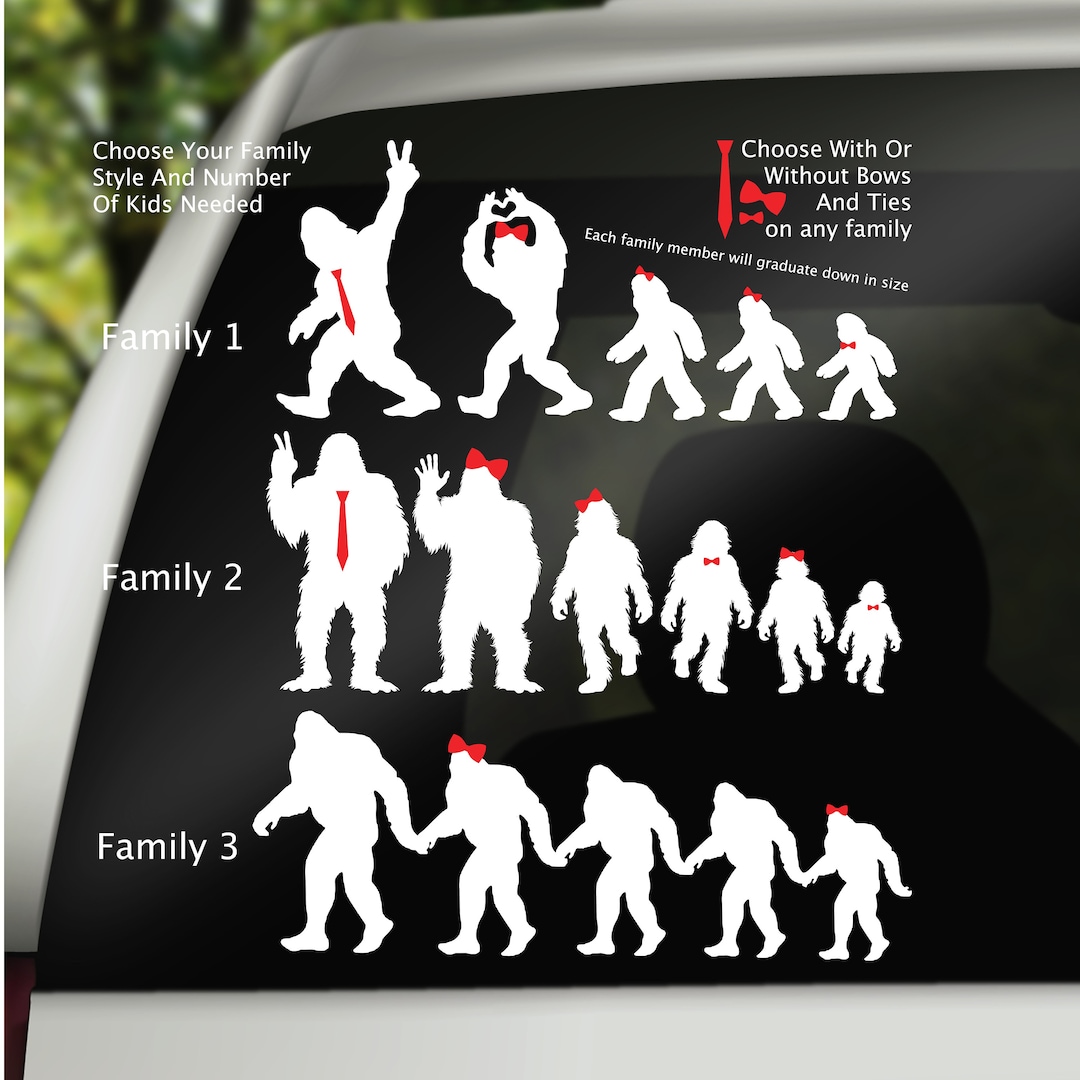 Sasquatch Family Car Decals: Bigfoot Vinyl Stickers - Etsy