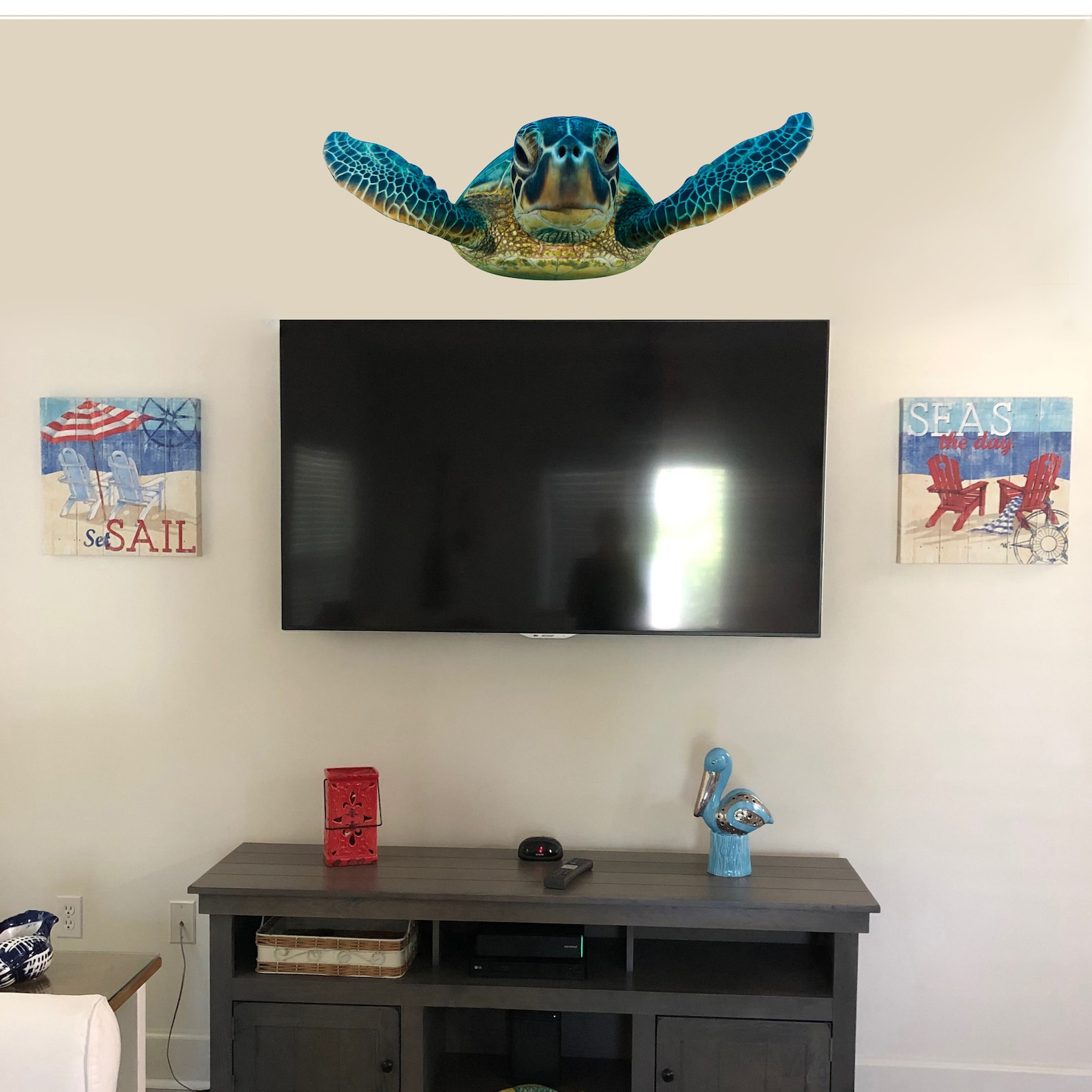 Giant Sea Turtle Wall Decal Tropical Decor Sea Life - Etsy
