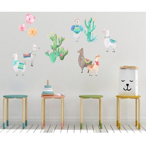 Llama Wall Decals, Nursery Llama Decals, Llama Wall Decor, Llama ...