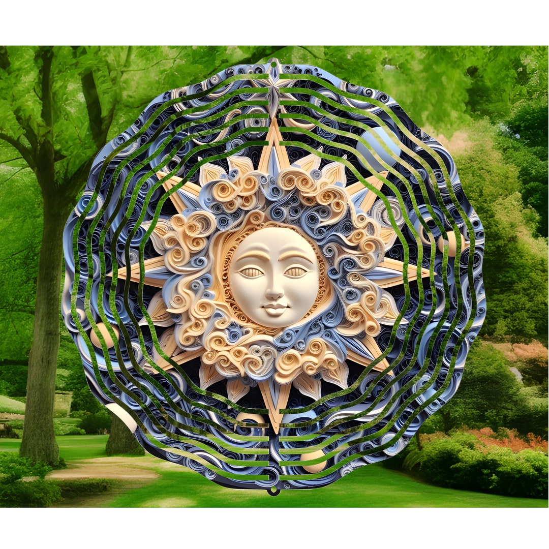 3D Sun Wind Spinner, Quill Sun, Wind Spinners, Yard Art, Garden ...