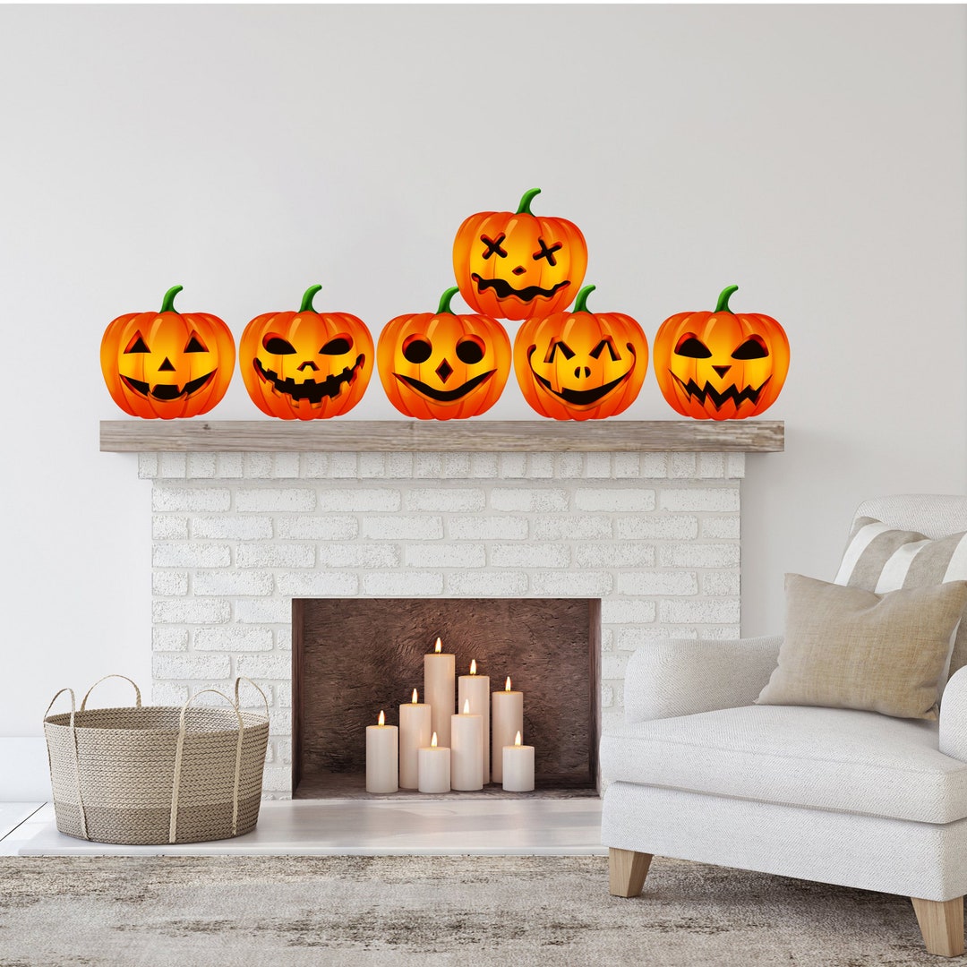 Jack-o-lantern Decal, Wall Decals, Halloween Decals, Pumpkin Decals ...