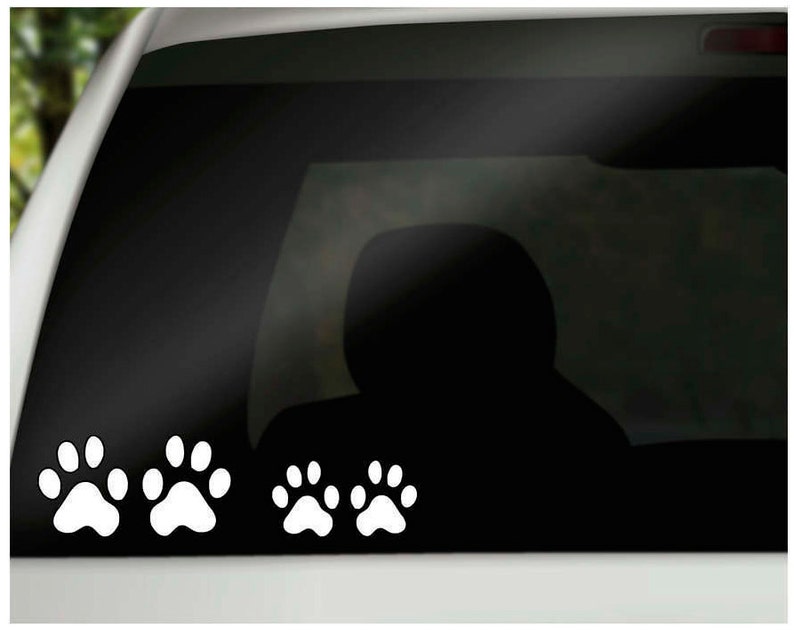 Paw Prints Family Car Window Decals: Dog Pet Vinyl Stickers - Etsy