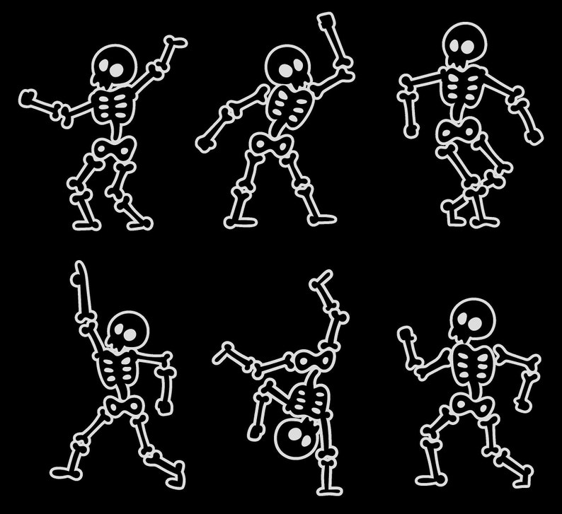 Halloween Wall Decal Dancing Skeletons Skeleton Wall Decor - Etsy