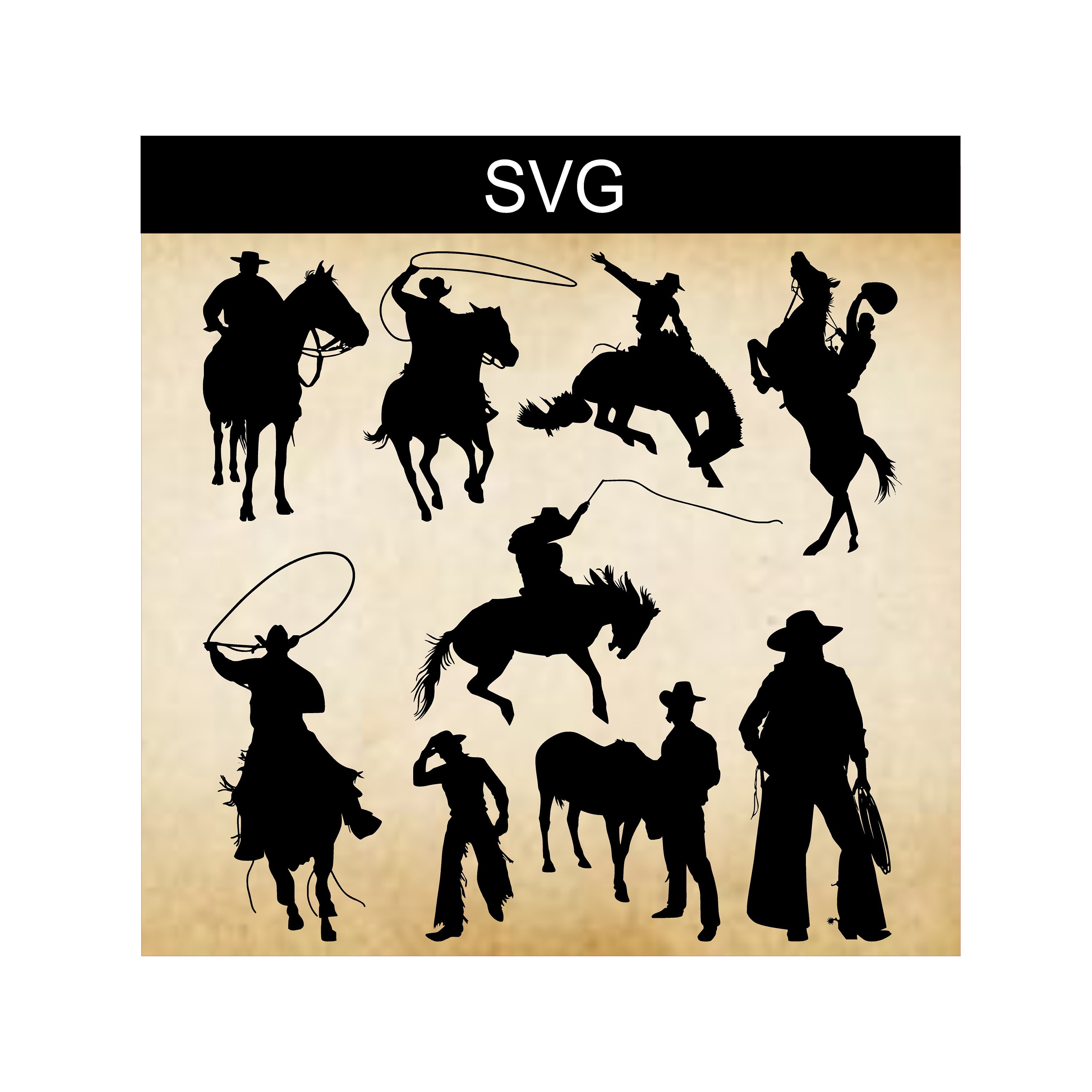 Cowboy Outline Clip Art