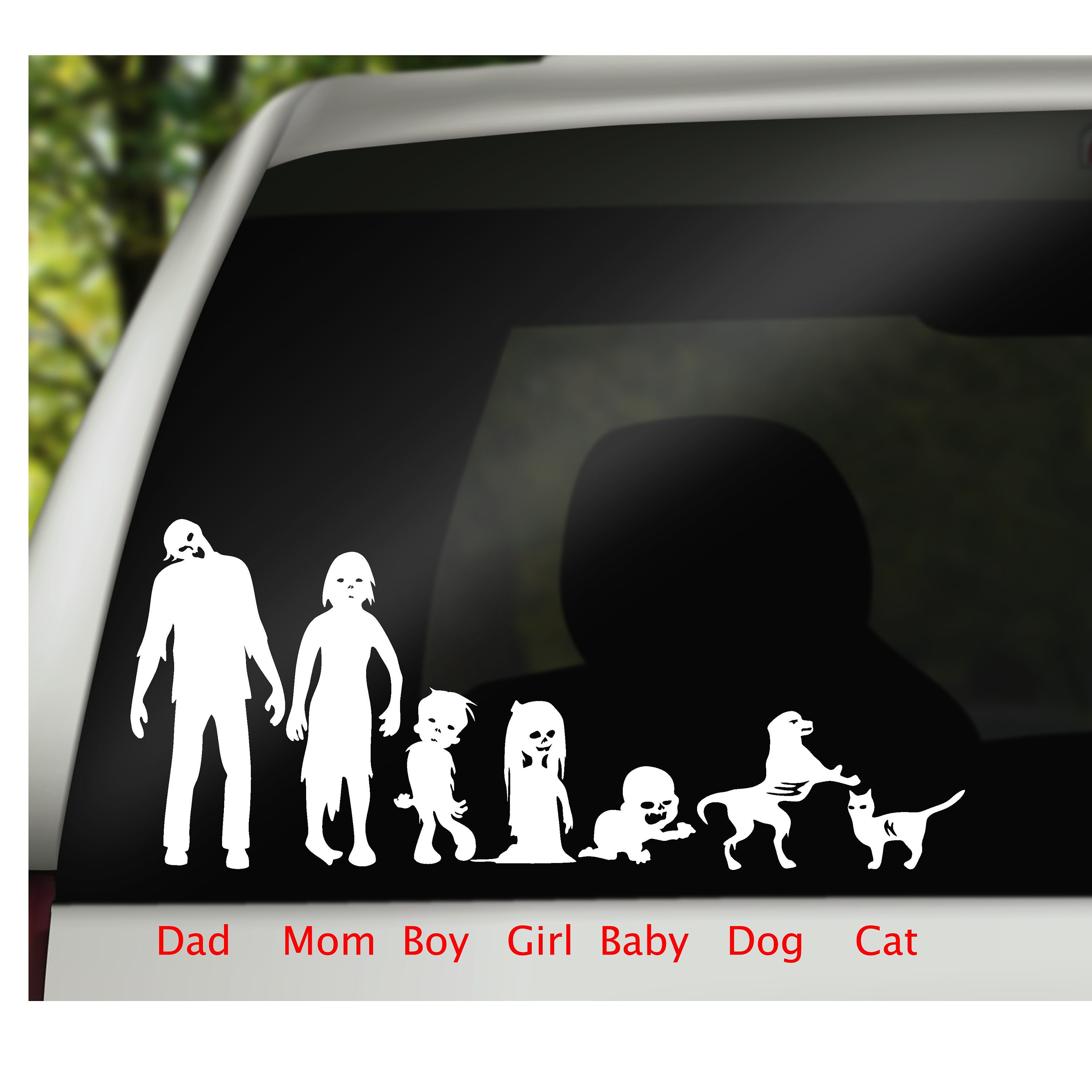 Zombie Family Decal Car Window Decals Family Car Stickers - Etsy